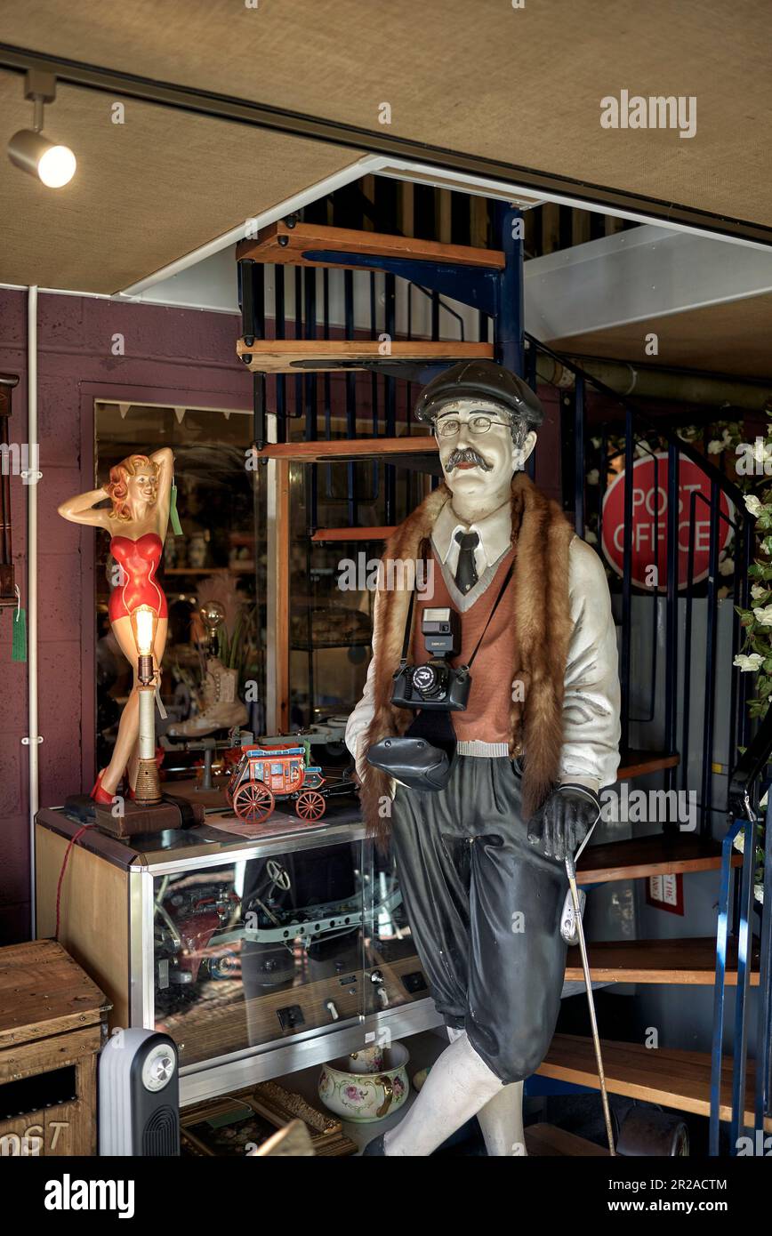Vintage objects in a retro cafe. England UK Stock Photo - Alamy