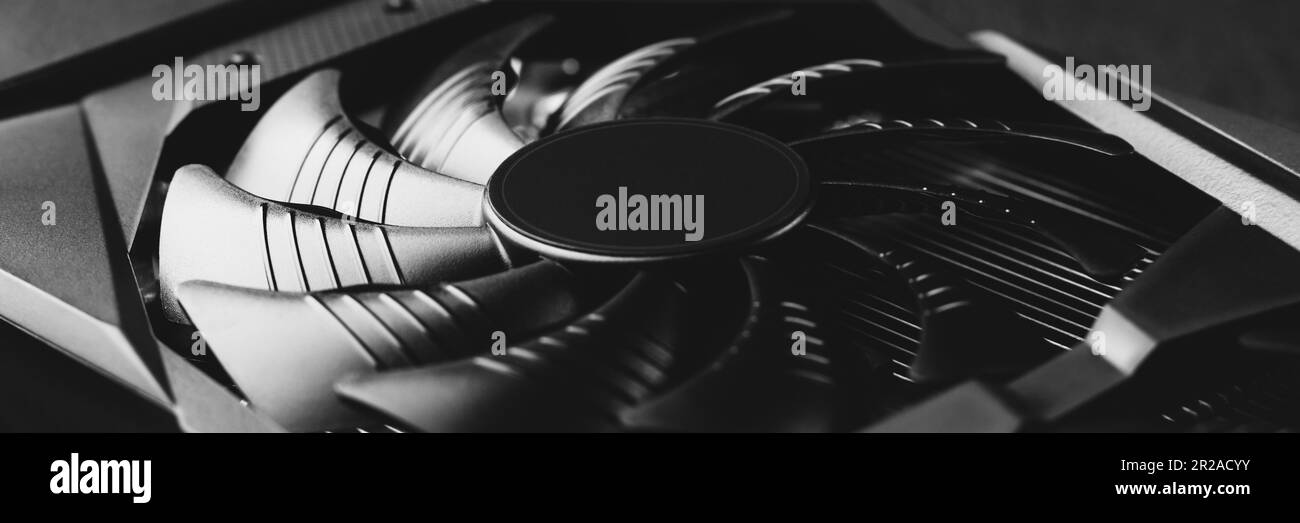 Computer graphic card, professional video card closeup banner ...