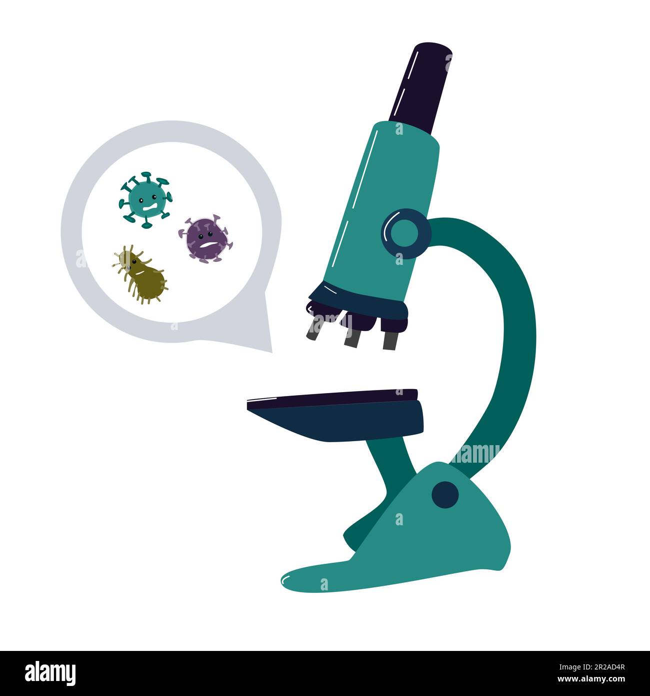 concept of microscope and bacteria with viruses Stock Vector Image ...
