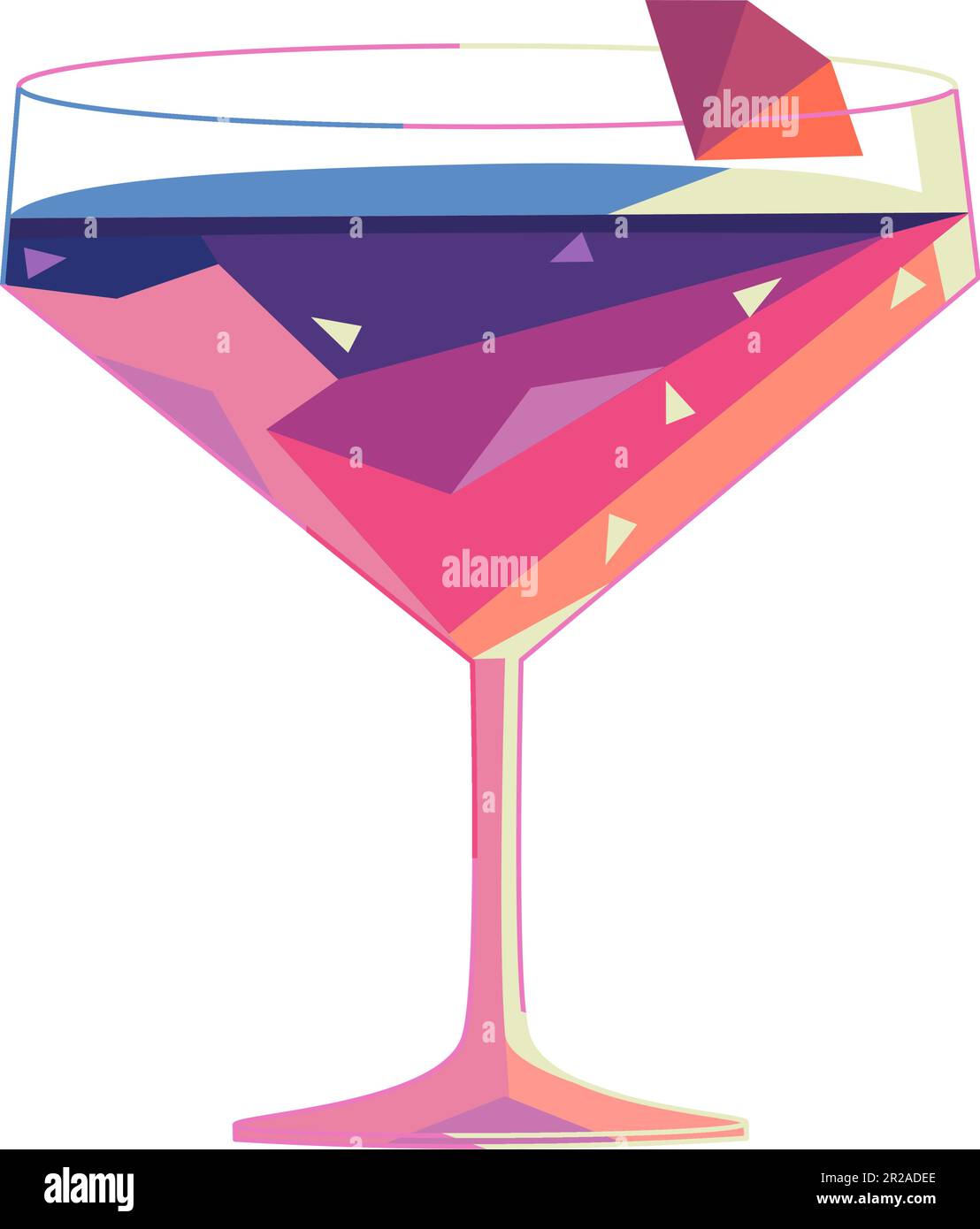 Cocktail in martini glass. Vector illustration in flat technique Stock ...