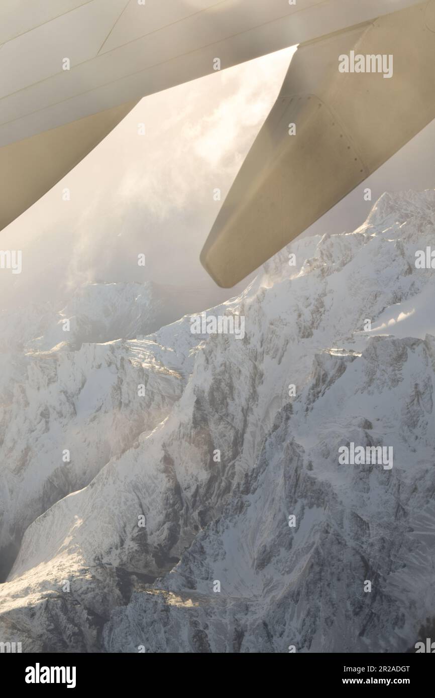 Patagonian Andes seen from the airplane window Stock Photo - Alamy