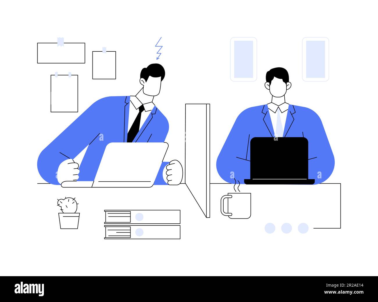 Competition in a workplace abstract concept vector illustration Stock ...