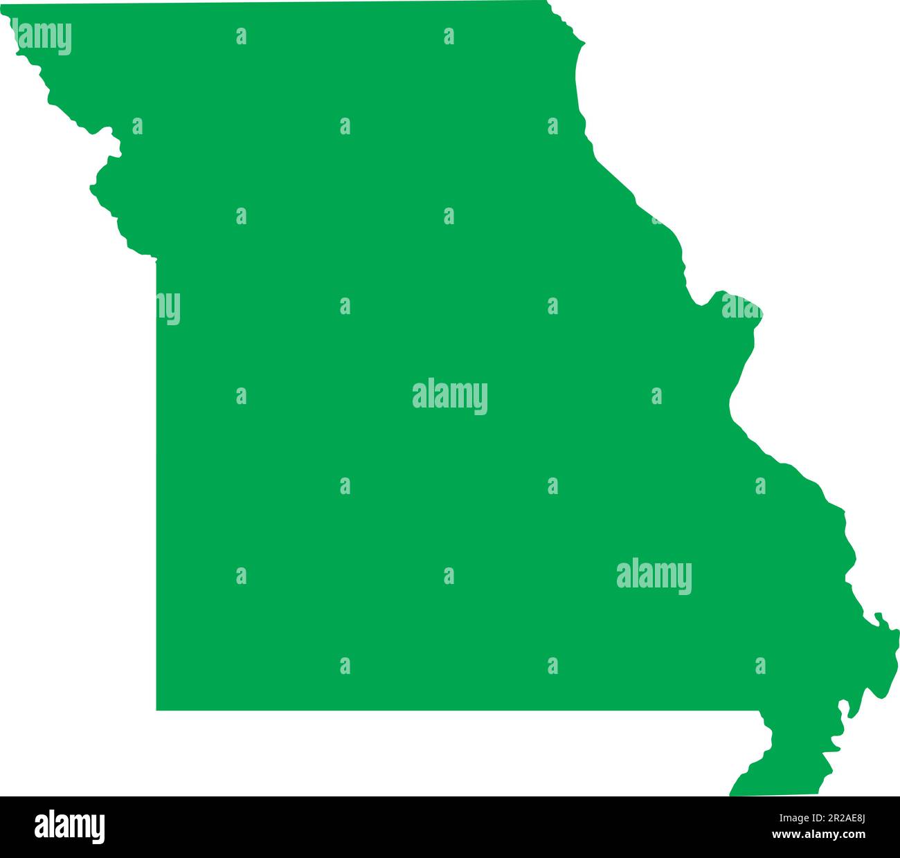 GREEN CMYK color map of MISSOURI, USA Stock Vector Image & Art - Alamy