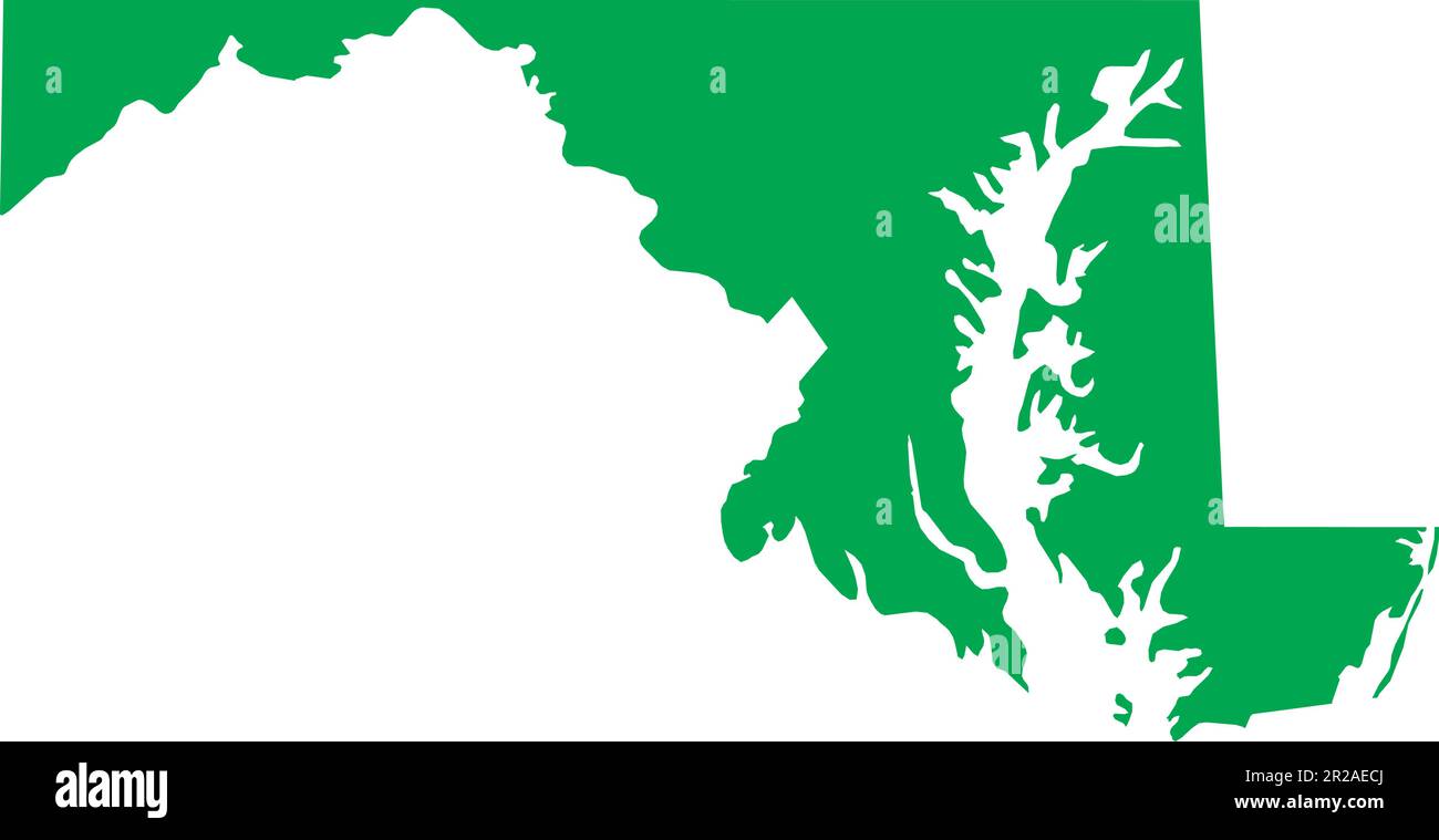 GREEN CMYK color map of MARYLAND, USA Stock Vector Image & Art - Alamy
