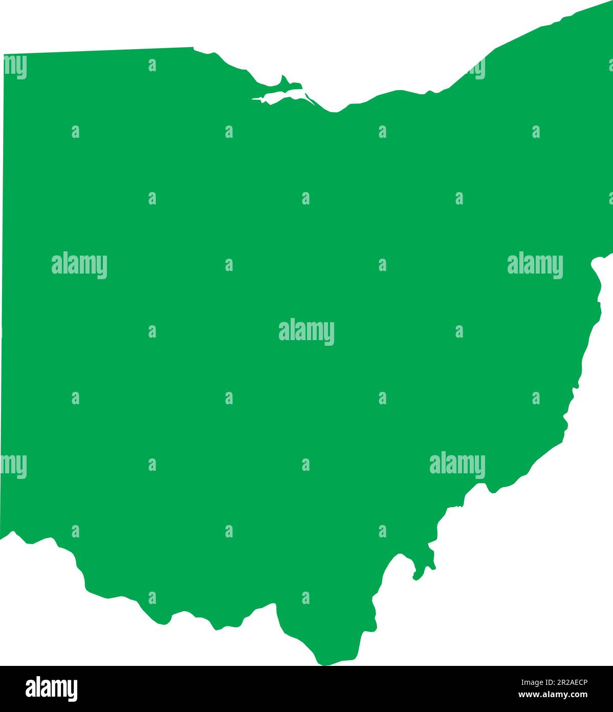 GREEN CMYK color map of OHIO, USA Stock Vector Image & Art - Alamy