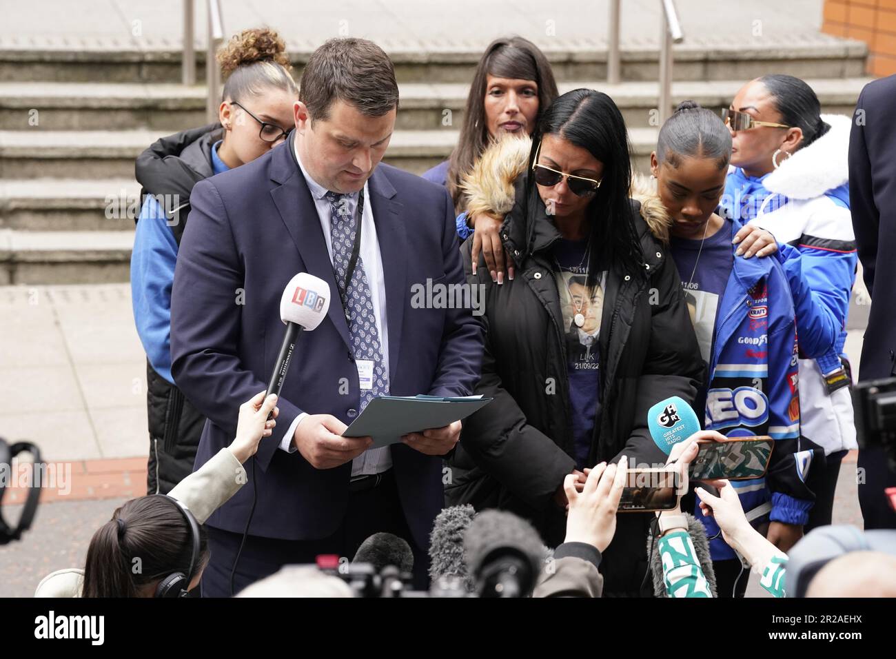 Detective Constable Lee Swift speaking to the media, with Charlie ...