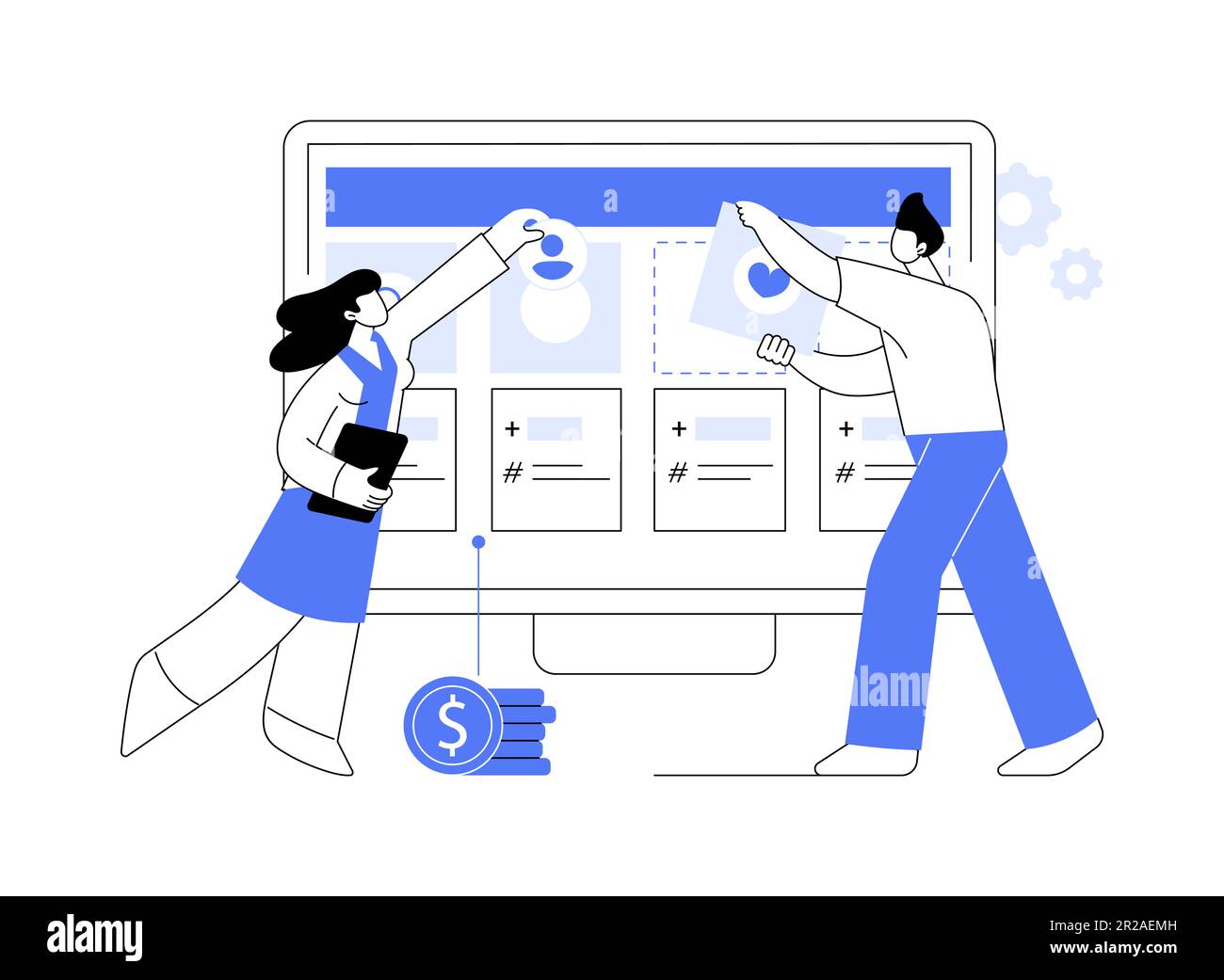 SMM strategy development abstract concept vector illustration Stock ...