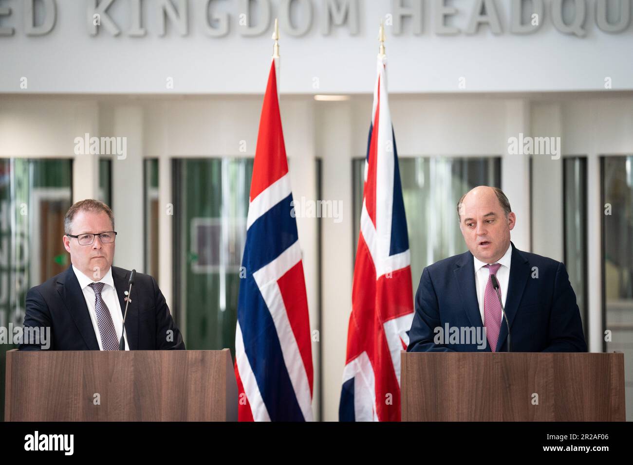 Defence Secretary Ben Wallace (right) during a press conference with ...