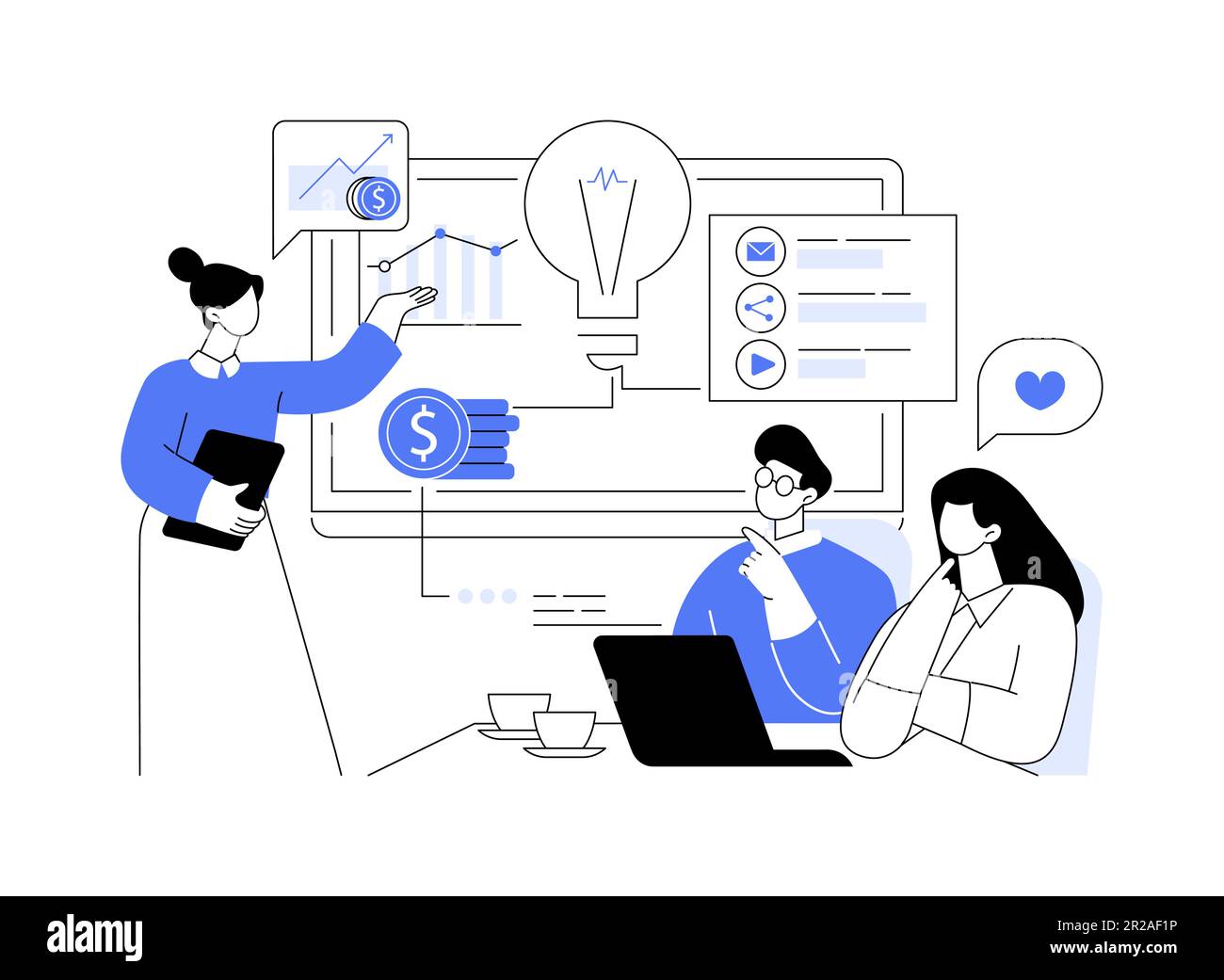 Presentation of creative idea abstract concept vector illustration ...