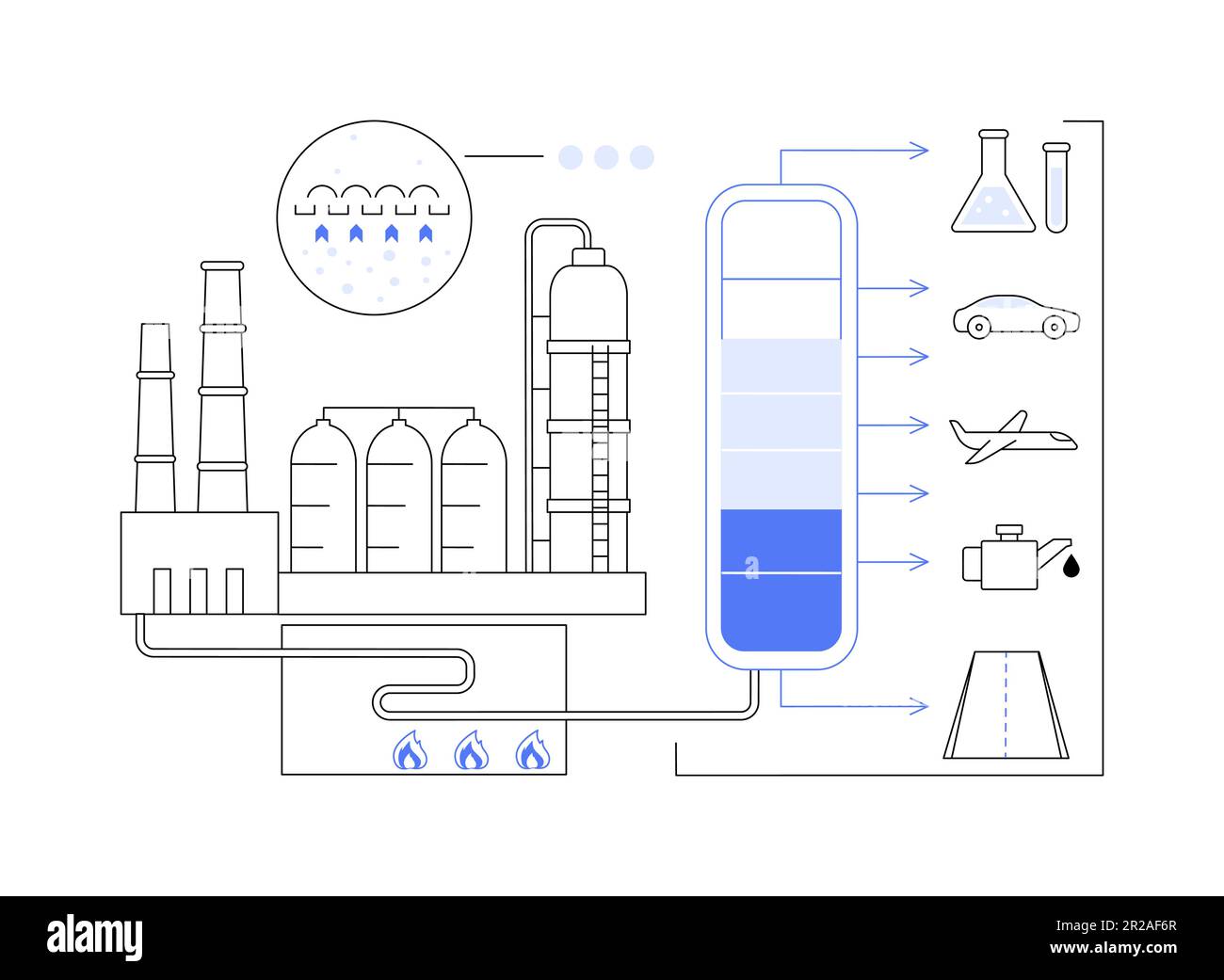 Crude oil distillation abstract concept vector illustration Stock ...