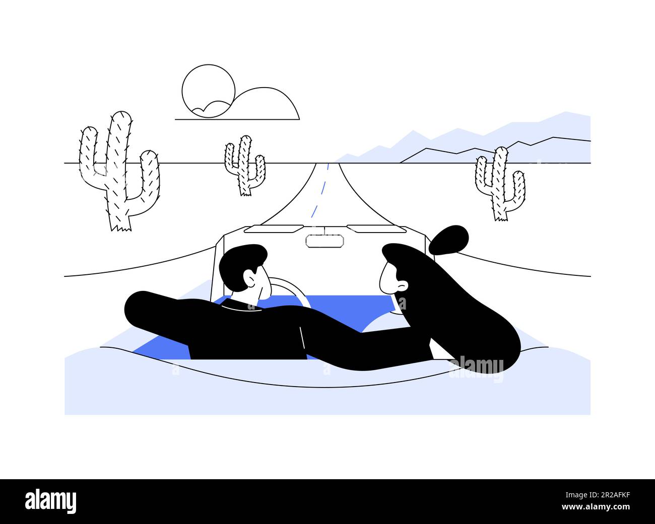 Driving on a highway abstract concept vector illustration Stock Vector ...