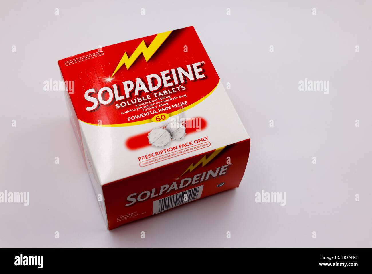 Box of Solpadeine, pain relief painkiller tablets, containing codeine ...