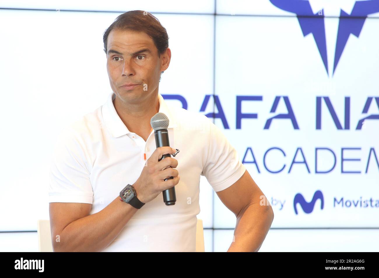 Tennis player Rafael Nadal during a press conference at the Rafa Nadal ...