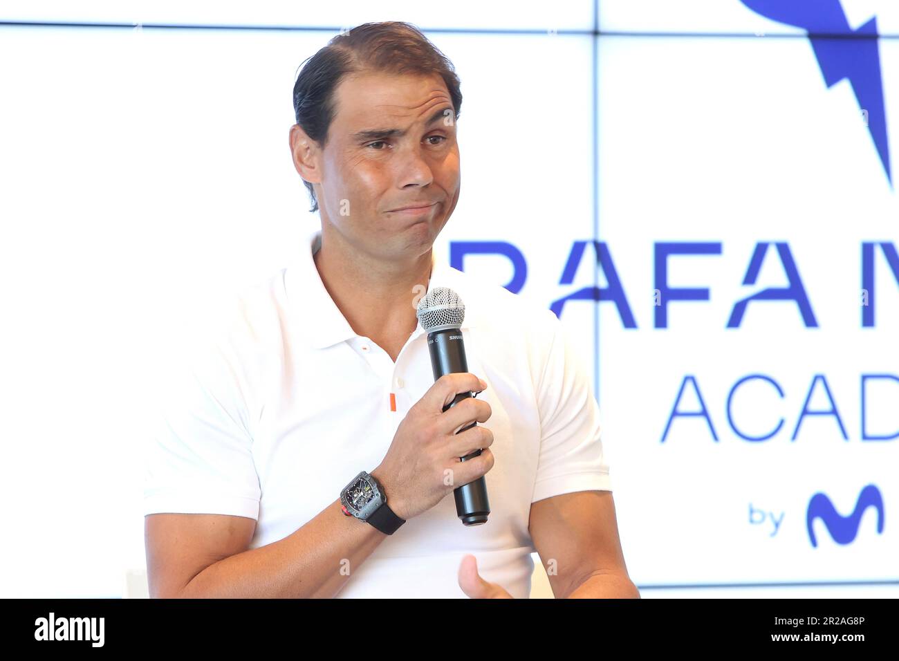 Tennis player Rafael Nadal during a press conference at the Rafa Nadal ...