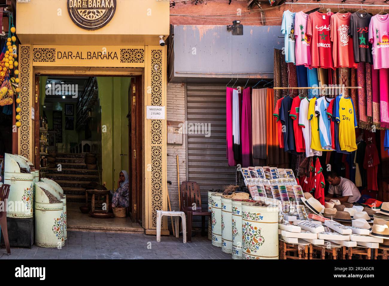 Typical Moroccan street scene in Marrakech Medina 2023 Stock Photo - Alamy