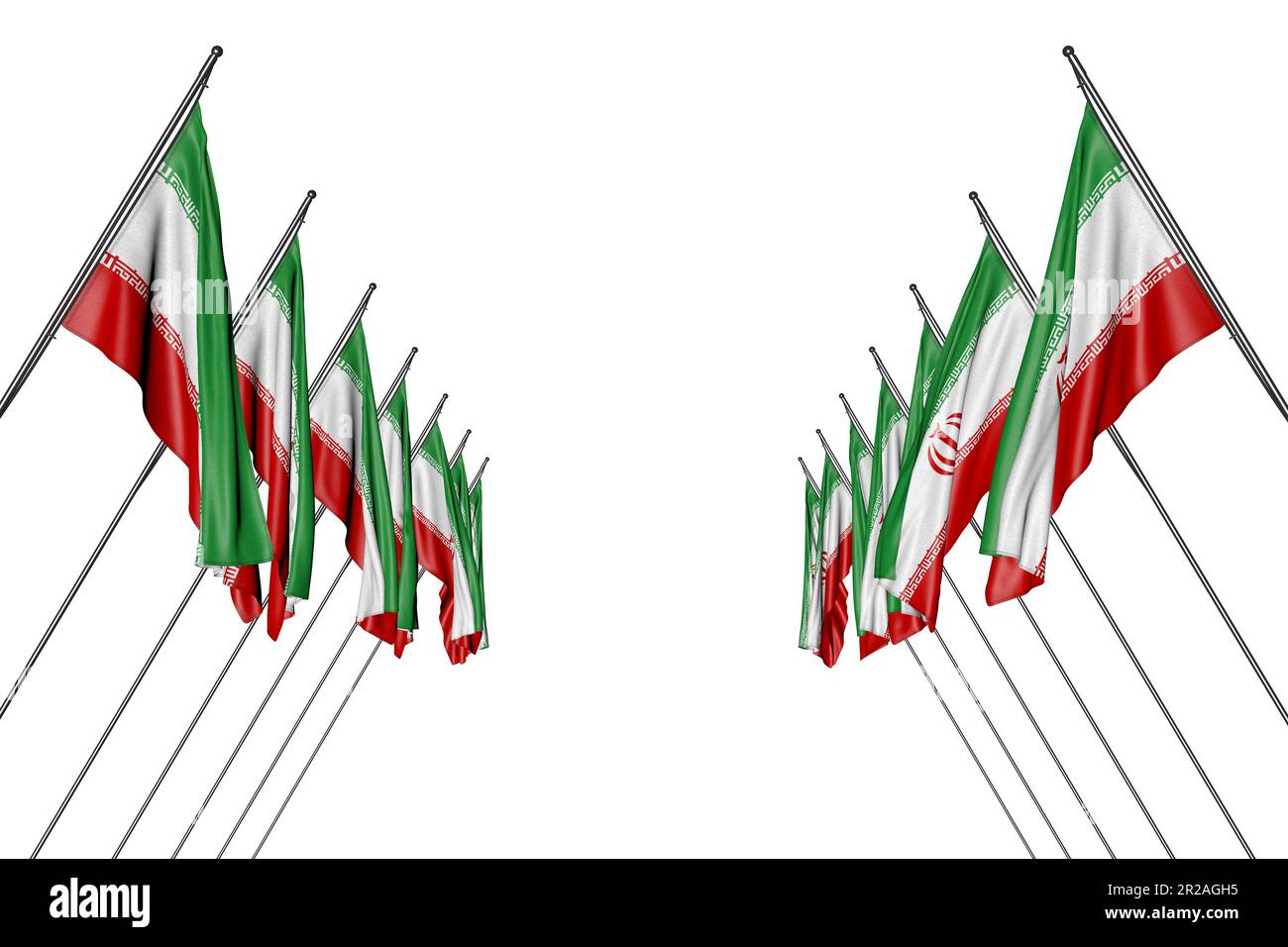 wonderful anthem day flag 3d illustration - many Iran flags hangs on ...