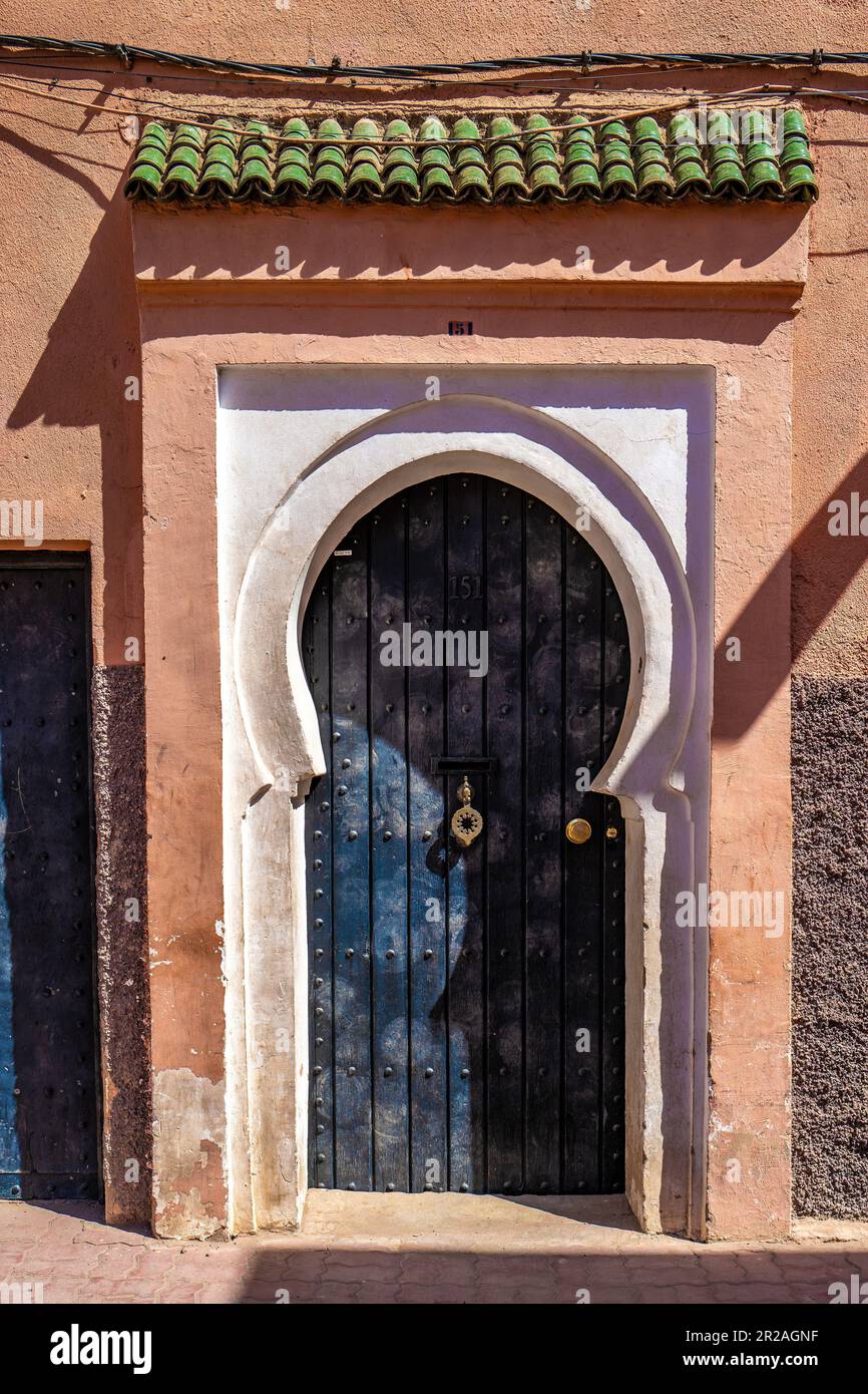 Typical arabic door, Marrakech, Morocco Stock Photo - Alamy