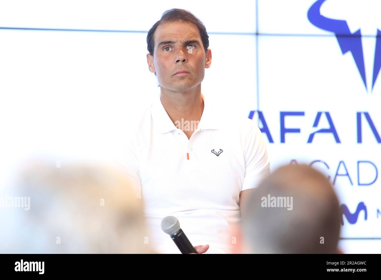 Tennis player Rafael Nadal during a press conference at the Rafa Nadal ...