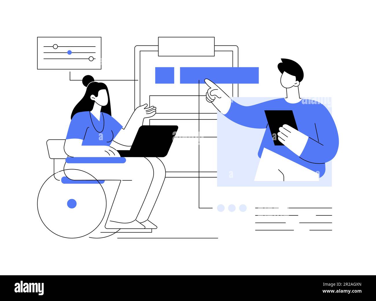 Disabled employment abstract concept vector illustration Stock Vector ...