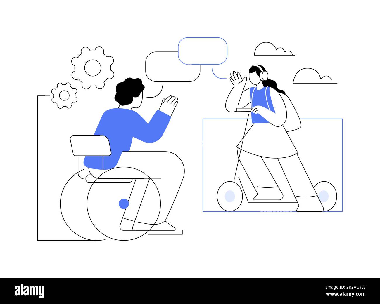 Social adaptation of disabled people abstract concept vector ...