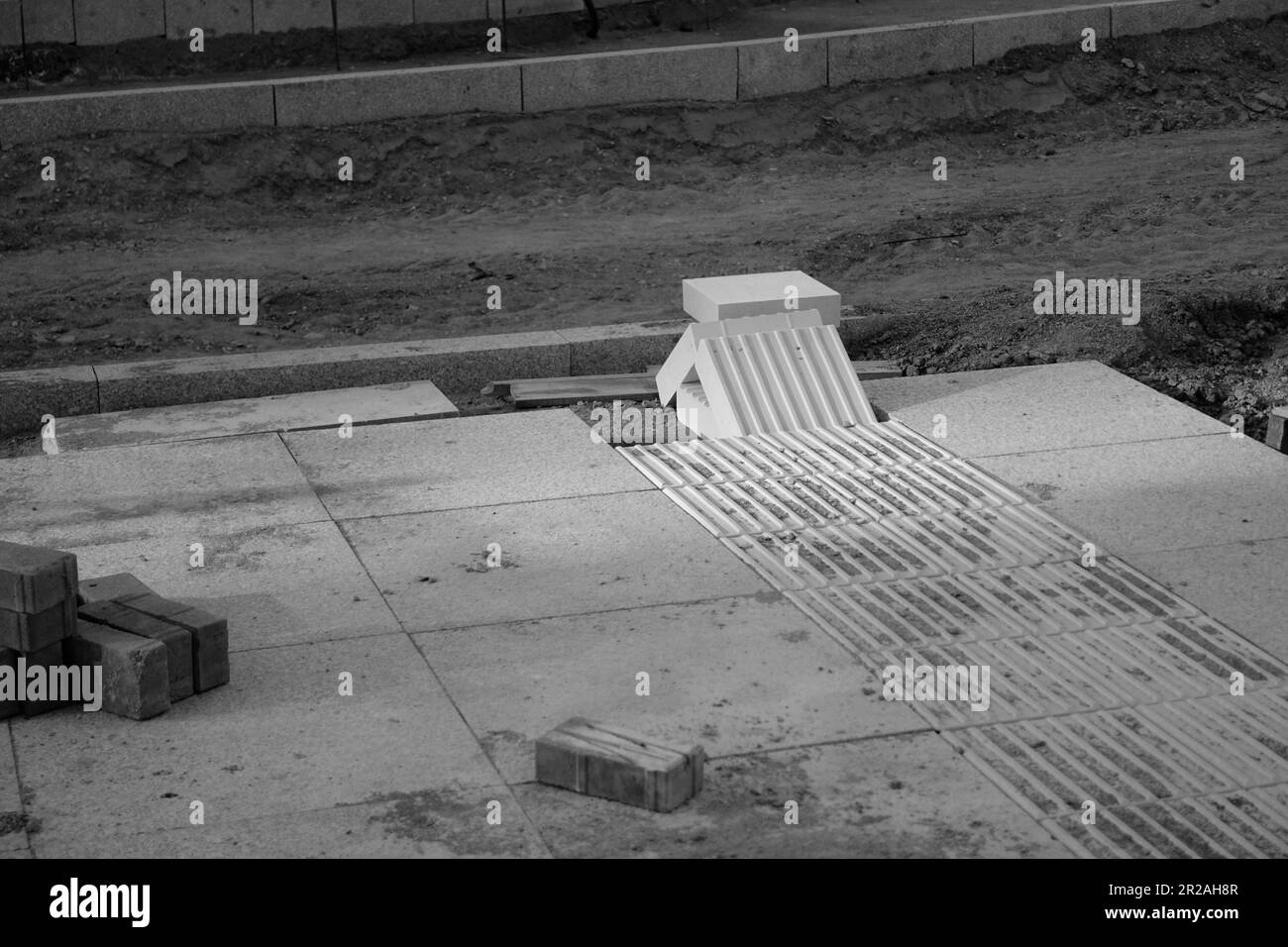 A paving slabs laid before renovation Stock Photo - Alamy