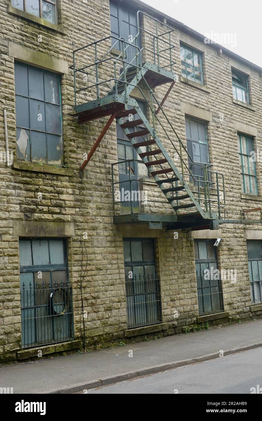 A fire escape on a building on Watford Bridge Road, New Mills ...