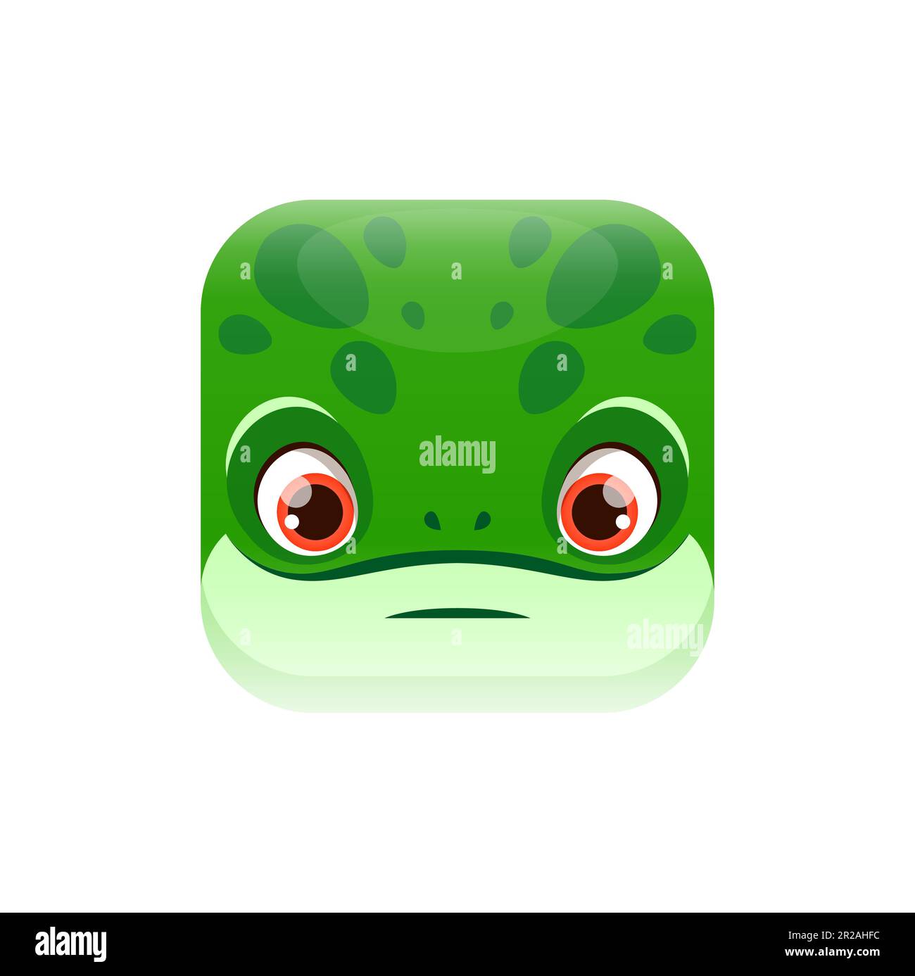 Cartoon snake kawaii square animal face, isolated vector serpent or ...