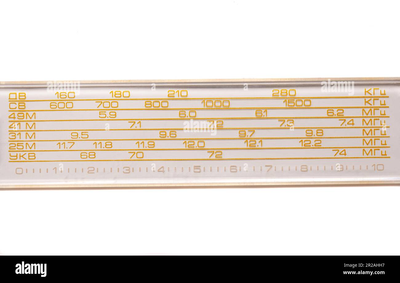 Old time radio selector isolated on white background Stock Photo - Alamy