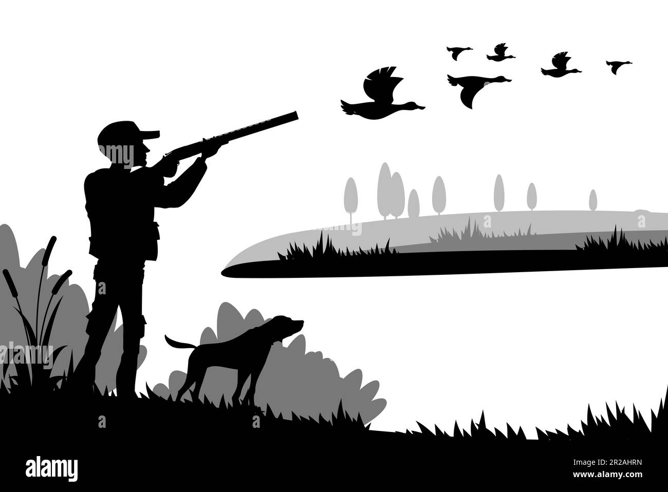Duck Hunting Silhouette