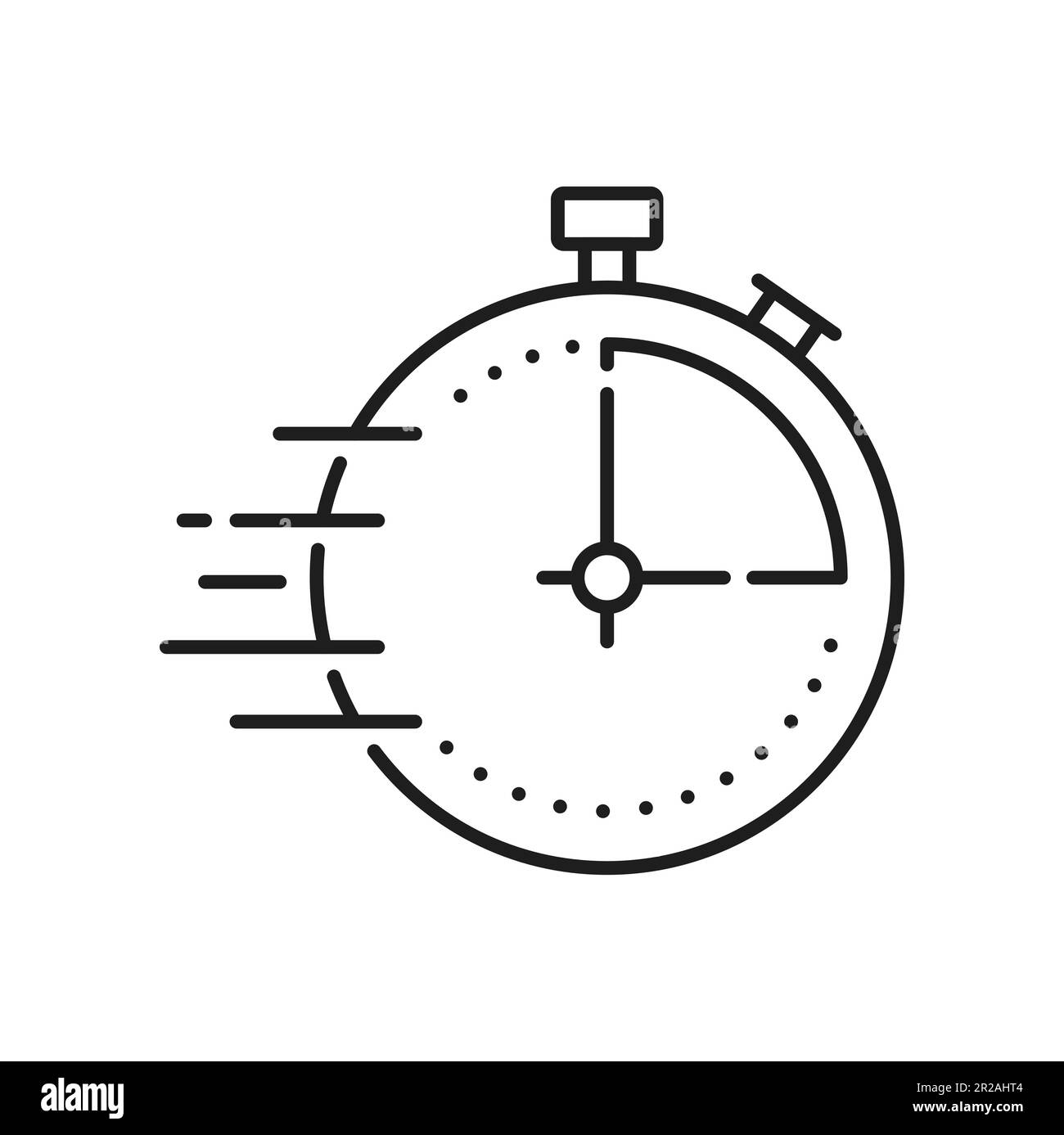 Clock timer outline icon, isolated time management stop sign. Vector alarm stopwatch, fitness ...
