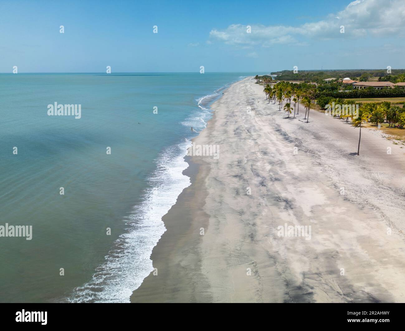 Aerial view of Juan Hombron, Pacific Beach, Panama, Central America ...