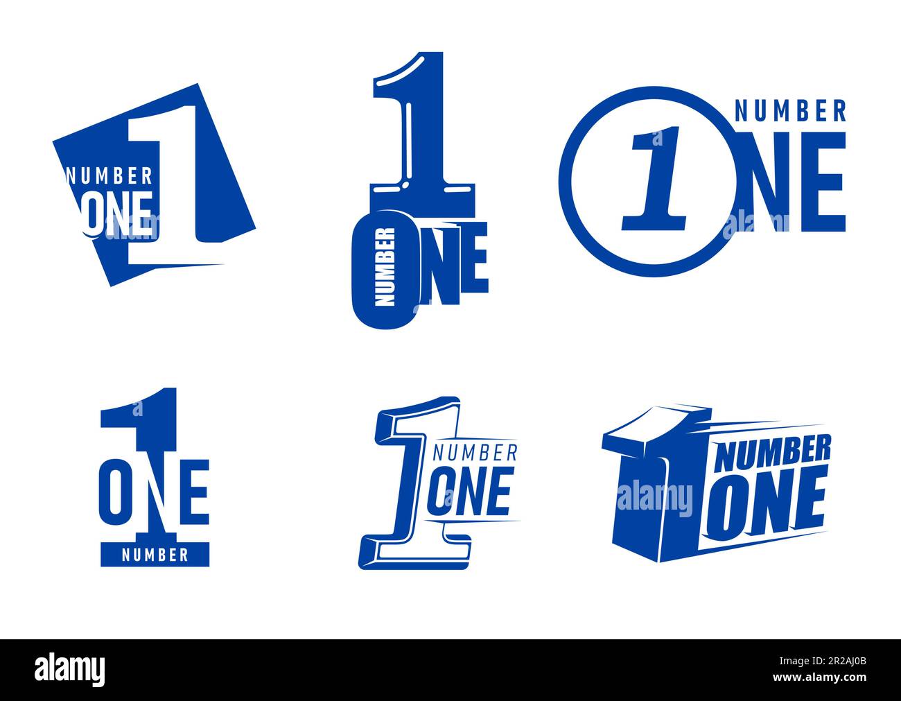 Number one icons set, first place and business leader vector symbols ...