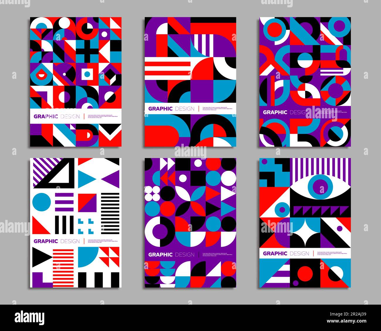 Bauhaus business posters. Geometric abstract background patterns ...