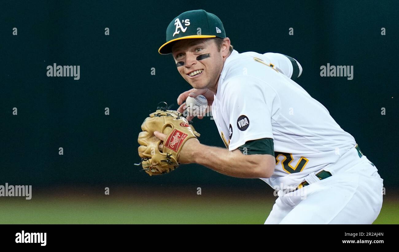 Oakland Athletics shortstop Nick Allen against the Arizona Diamondbacks ...