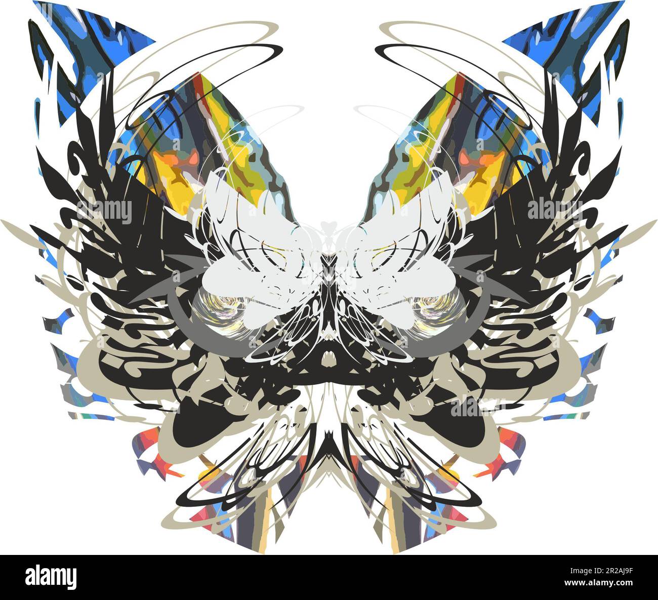 Butterfly wings colorful splashes on white for your designs. Detailed ...