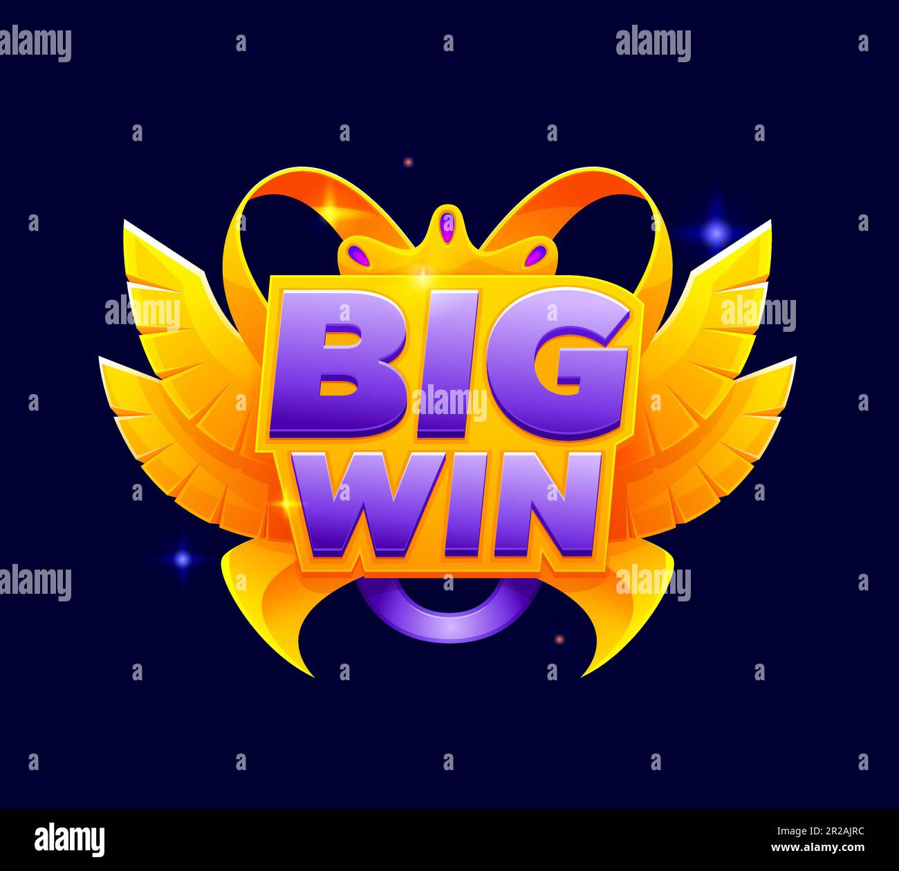 Game win popup banner, achievement golden icon. Casino slot machine ...