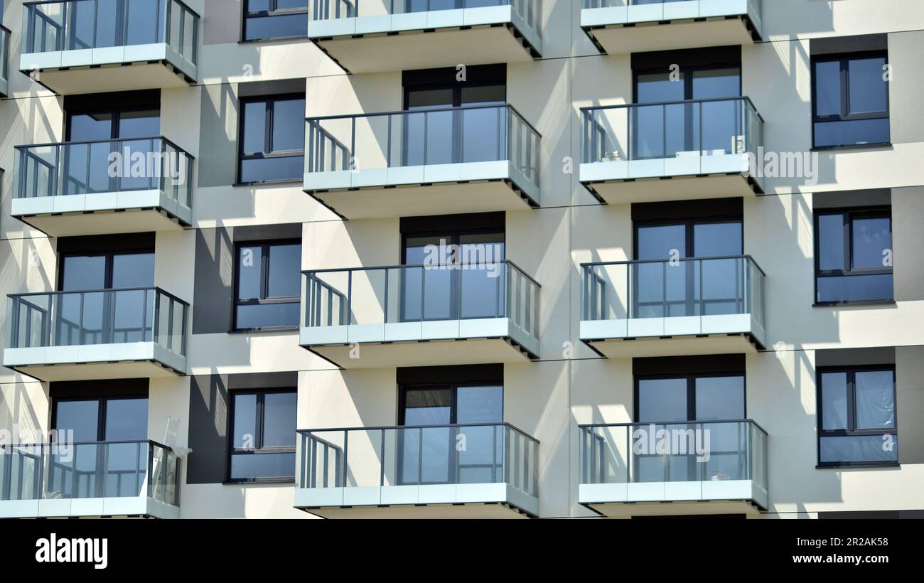 Apartment Building Facades With Modern Front Windows European Modern