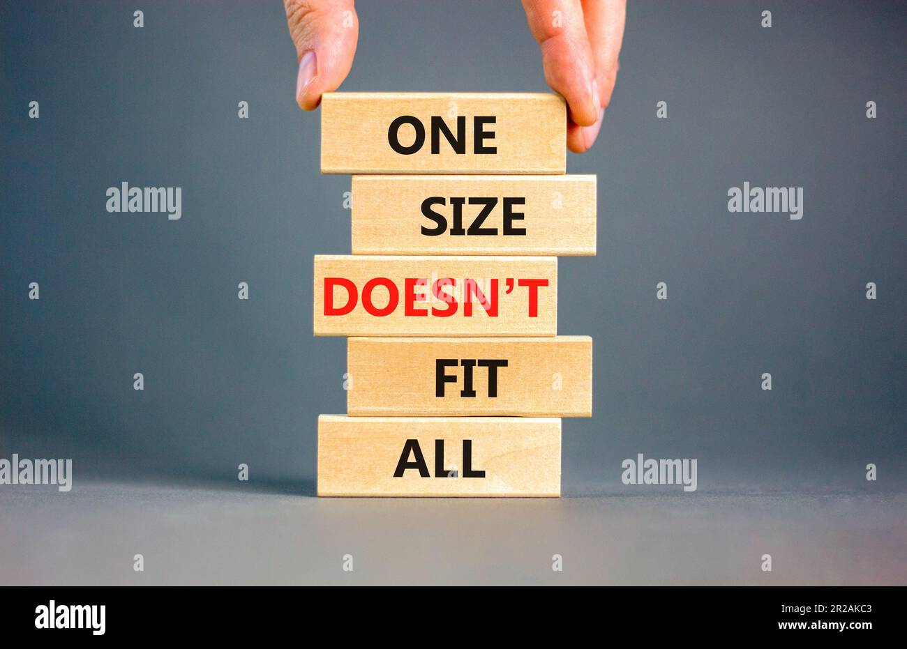One size does not fit all symbol. Concept words One size does not fit ...