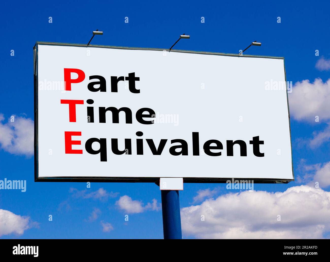 PTE Part time equivalent symbol. Concept words PTE Part time equivalent ...