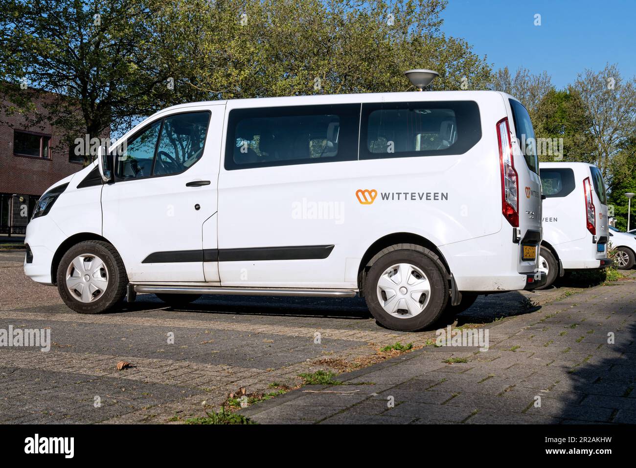 Taxi Witteveen Ford Transit Custom minibus Stock Photo - Alamy