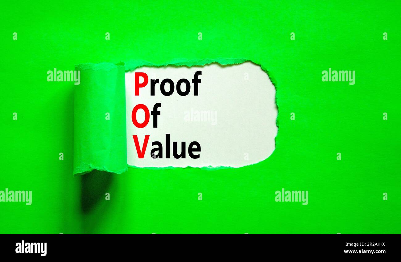 POV Proof of value symbol. Concept words POV Proof of value on ...