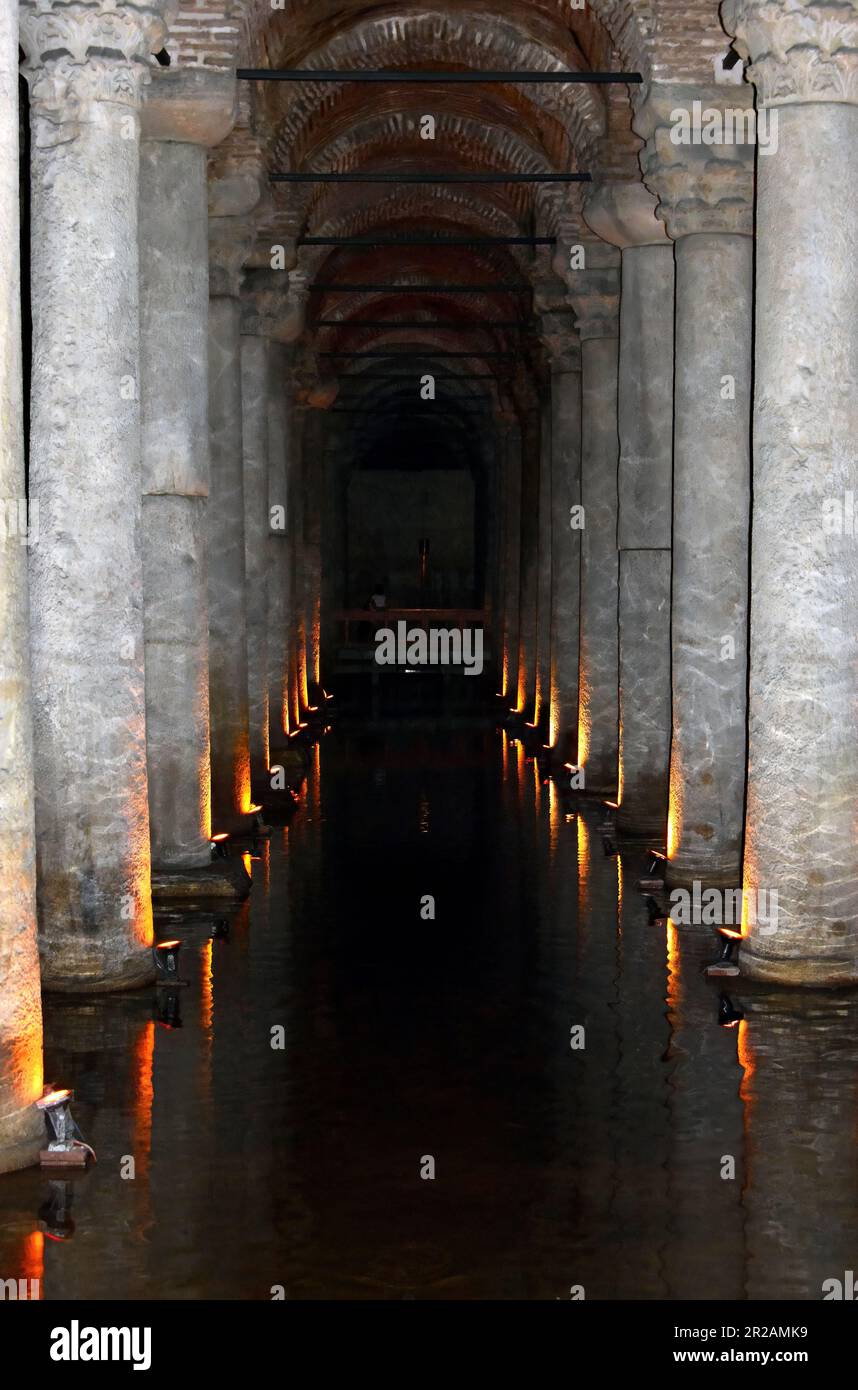 Columns, Basilica Cistern or Cisterna Basilica, Yerebatan Sarnıcı ...