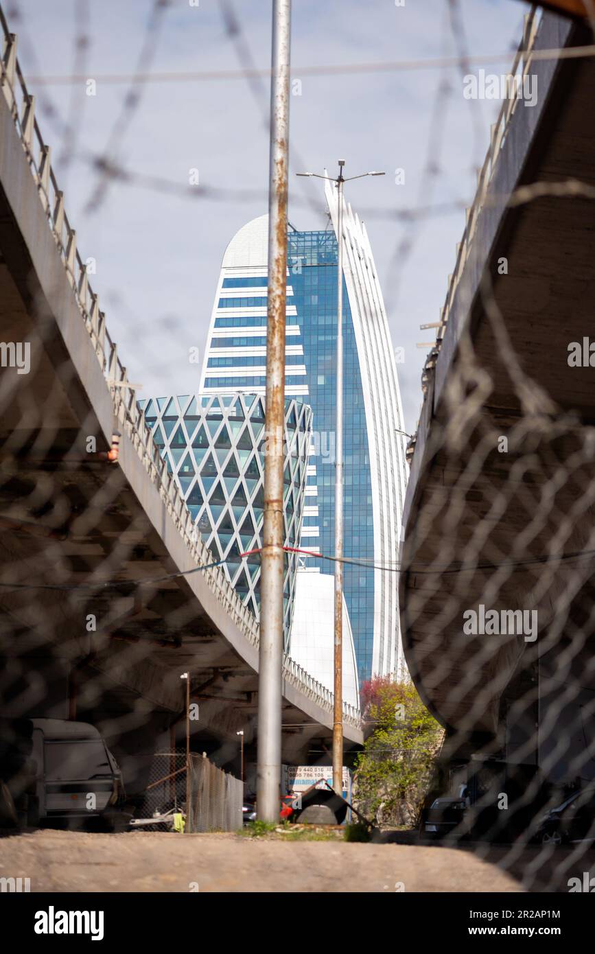 Juxtaposition view to Capital Fort modern office building as seen from ...