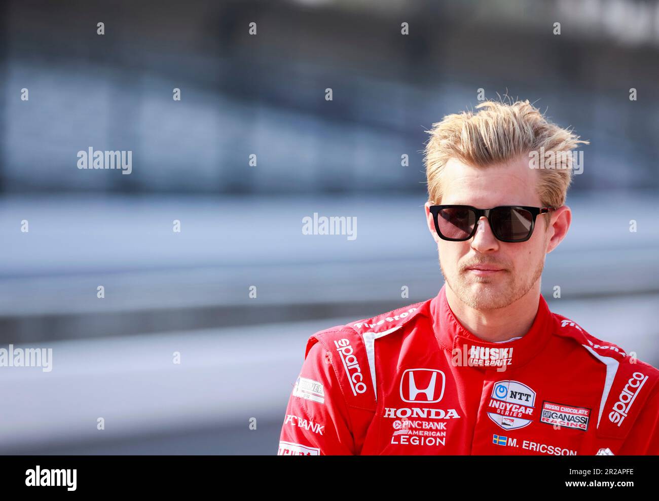 INDIANAPOLIS, INDIANA - MAY 17: IndyCar driver Marcus Ericsson speaks ...