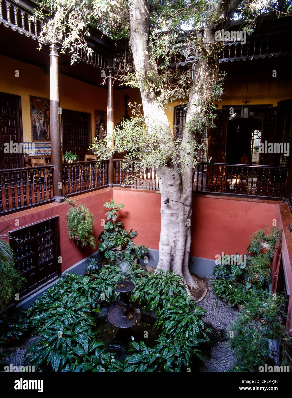 Colonial mansion, Aliaga house (17th century) in Lima city, Perú Stock ...