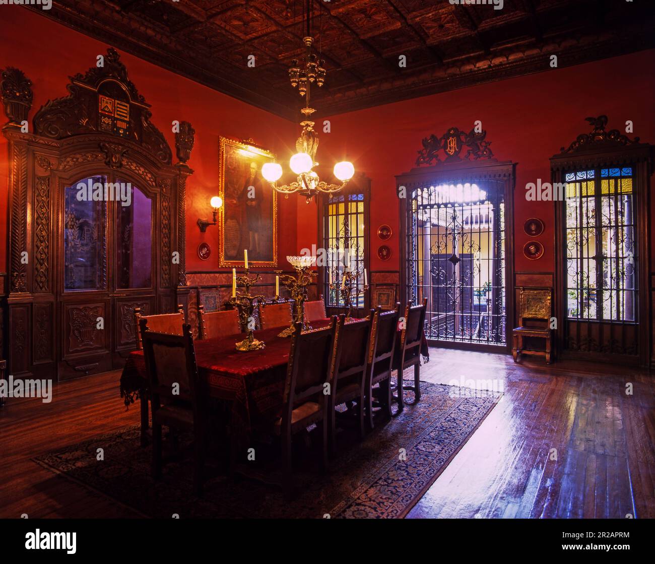 Colonial mansion, Aliaga house (17th century) in Lima city, Perú Stock ...