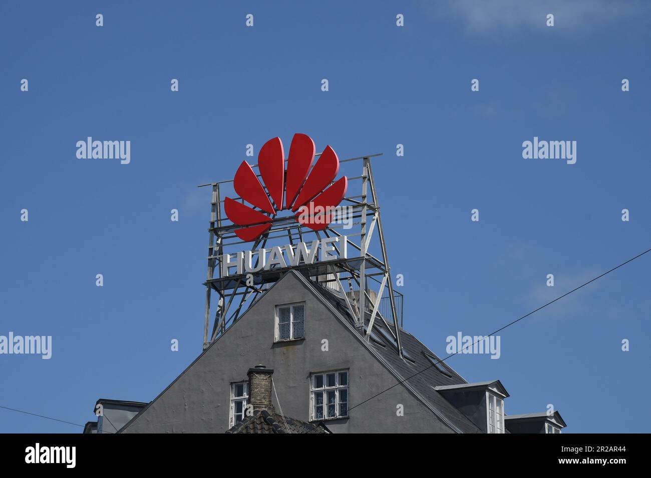 May 18,2023/ Huawei chiese compnay's huge billboard in danish cpital ...