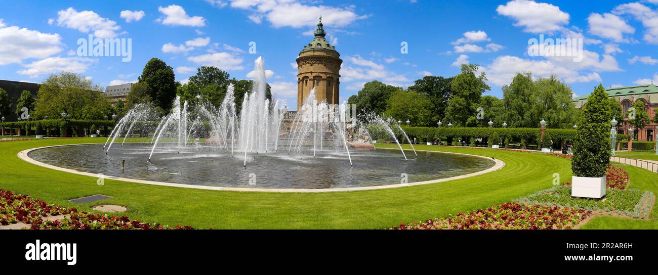 Mannheim (Baden-Wurttemberg, Germany) with his popular landmark, the ...