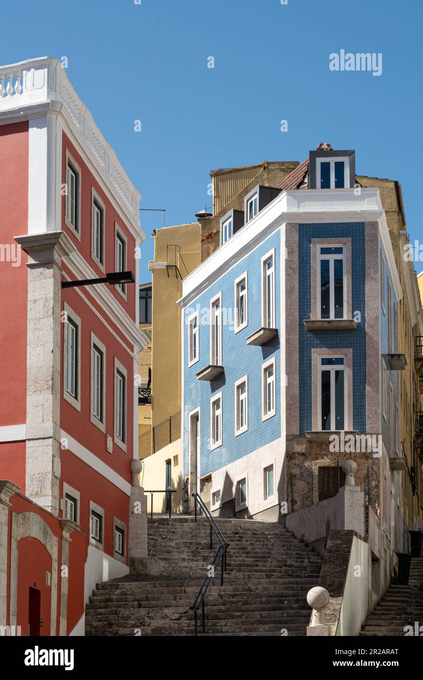 Close-up of several traditional architecture apartment buildings with ...