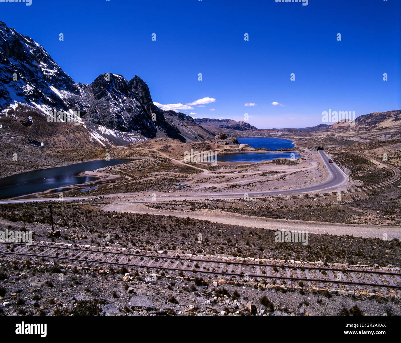 Ticlio highest railway pass in the world, 4800 meters, Perú Stock Photo ...